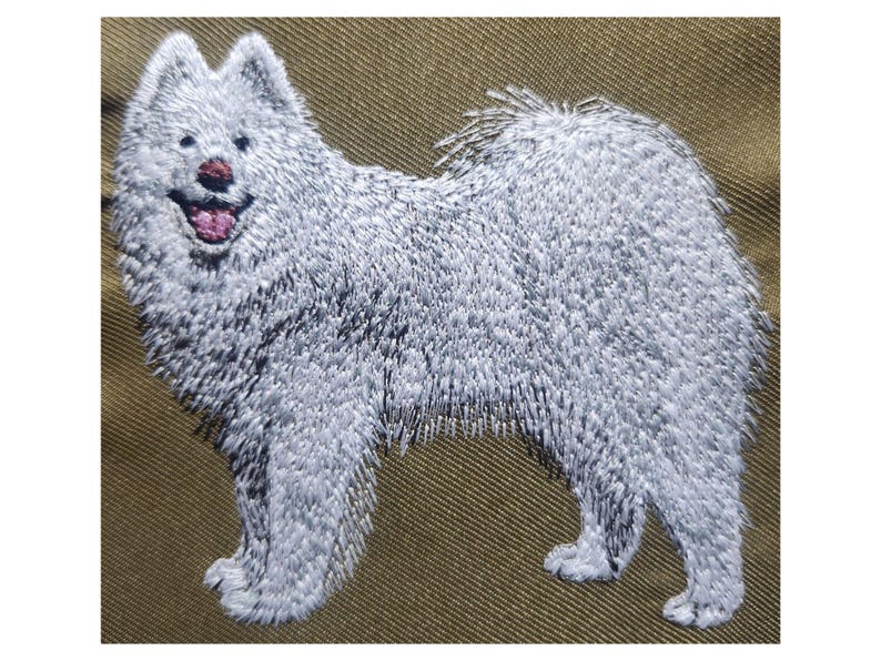 Realistic Samoyed Embroidery Design | Fluffy White Dog Pet Machine ...