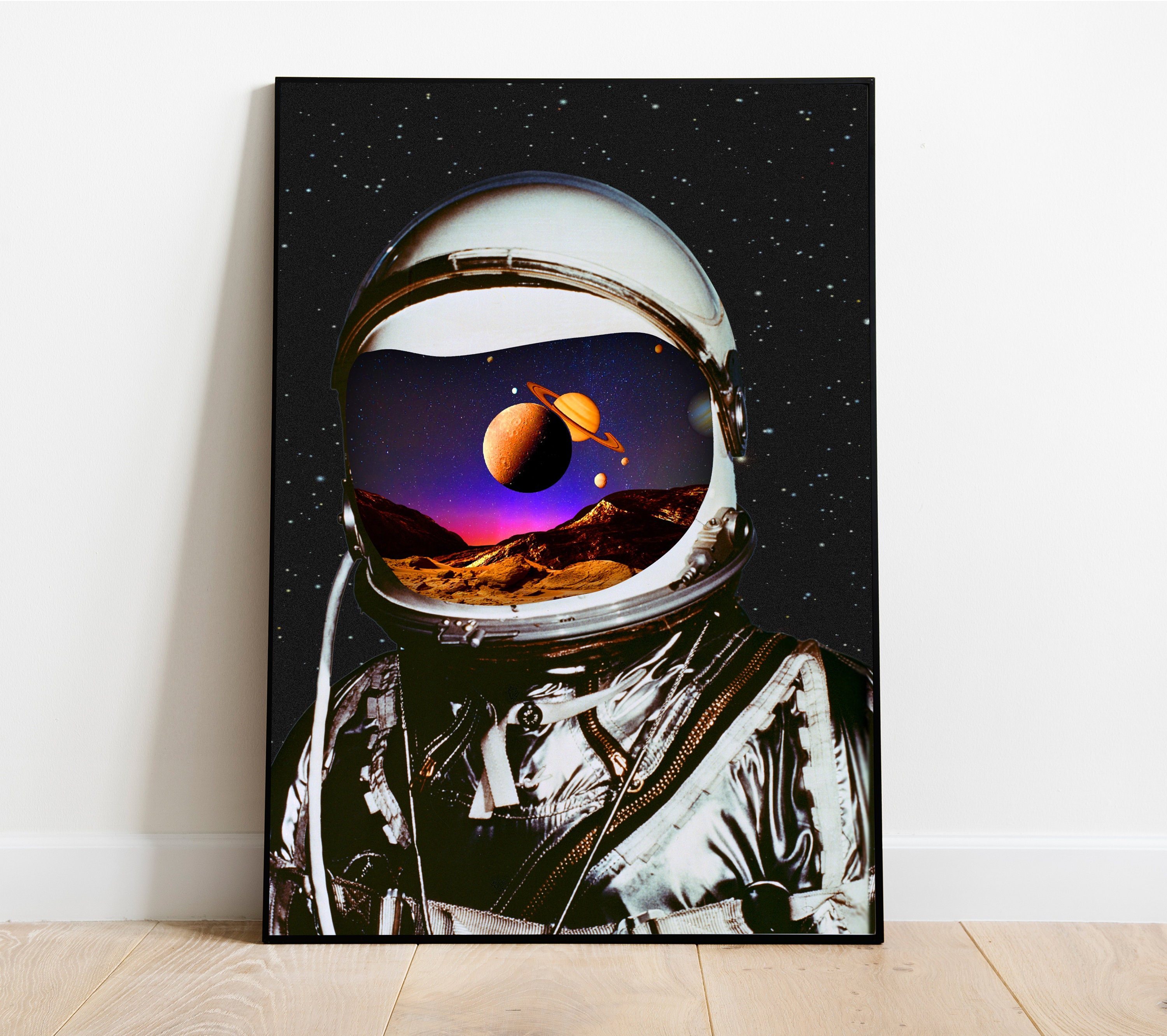 Astronaut Space Man Surrealism Collage Night Nasa Pop - Etsy
