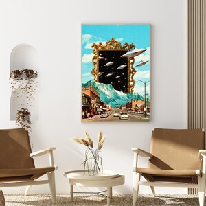 Alien Collage Art, Vintage Collage, Psychedelic Art, Retro Ufo Art ...