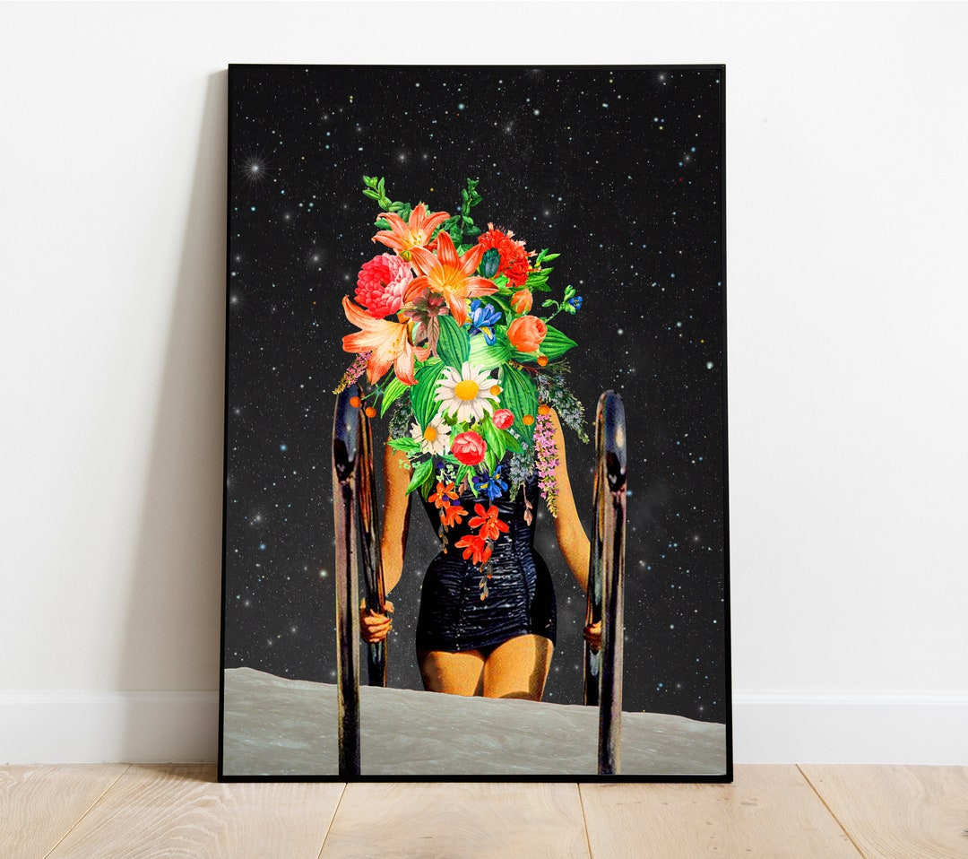 Surreal Vintage Collage, Collage Art, Retro Art, Surrealism, Retro Girl ...