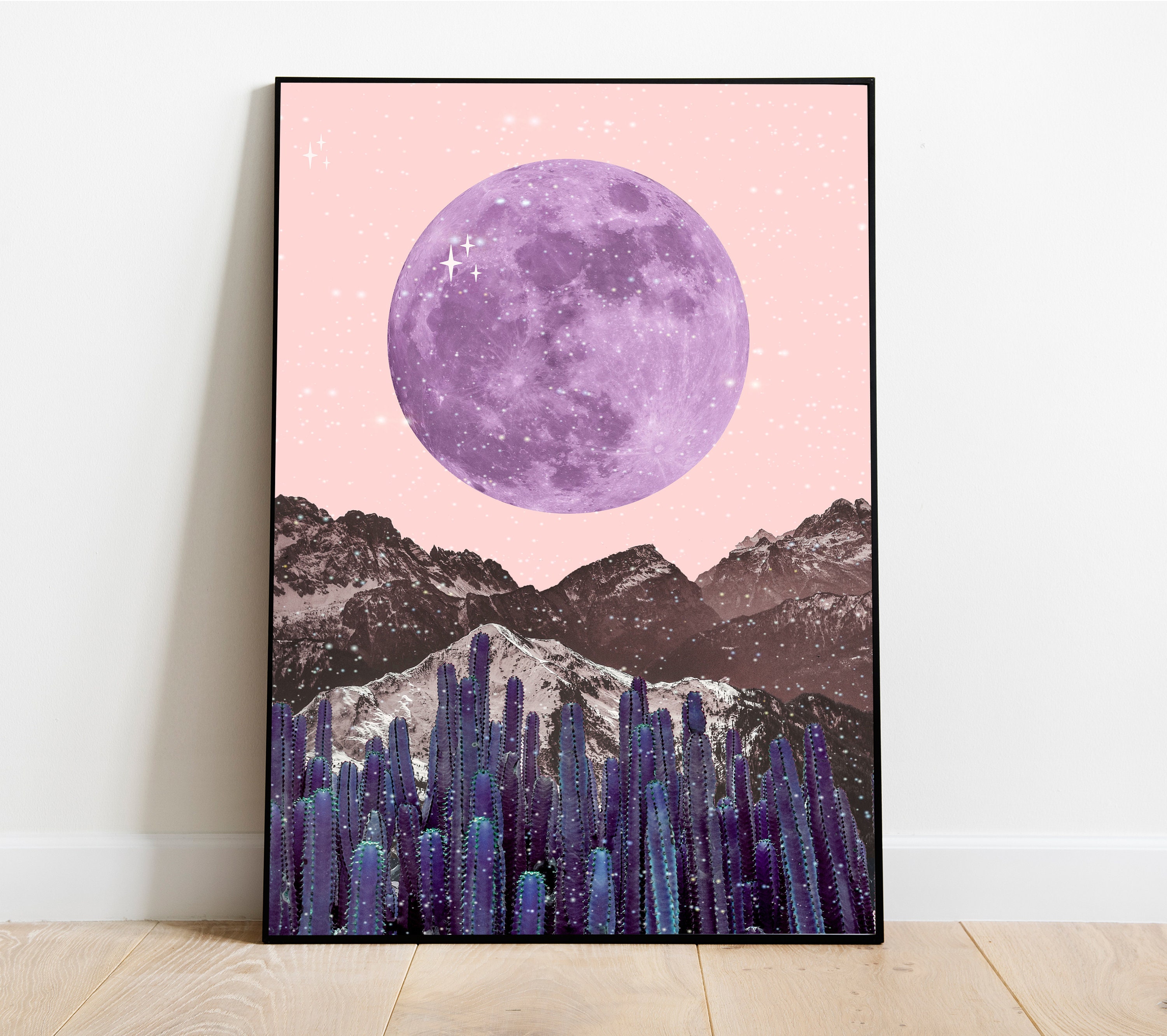 Purple Moon collage collage art surrealism magic moon | Etsy