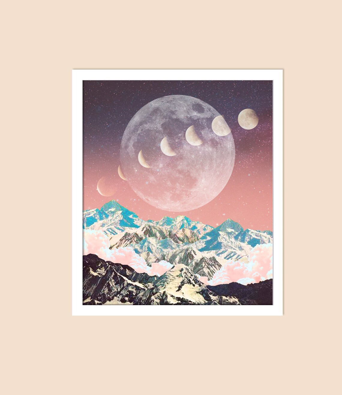 Moon Landscape Print Art Collage Art Surrealism Magic - Etsy