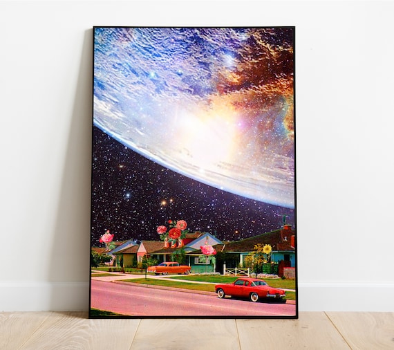 Vintage Collage Collage Art Retro Art Surrealism Planet | Etsy