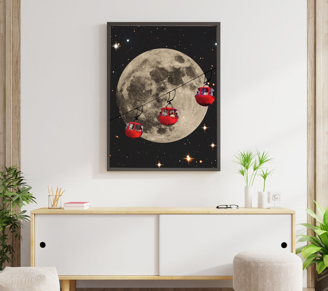 Moonlight Vintage Collage Art - Etsy