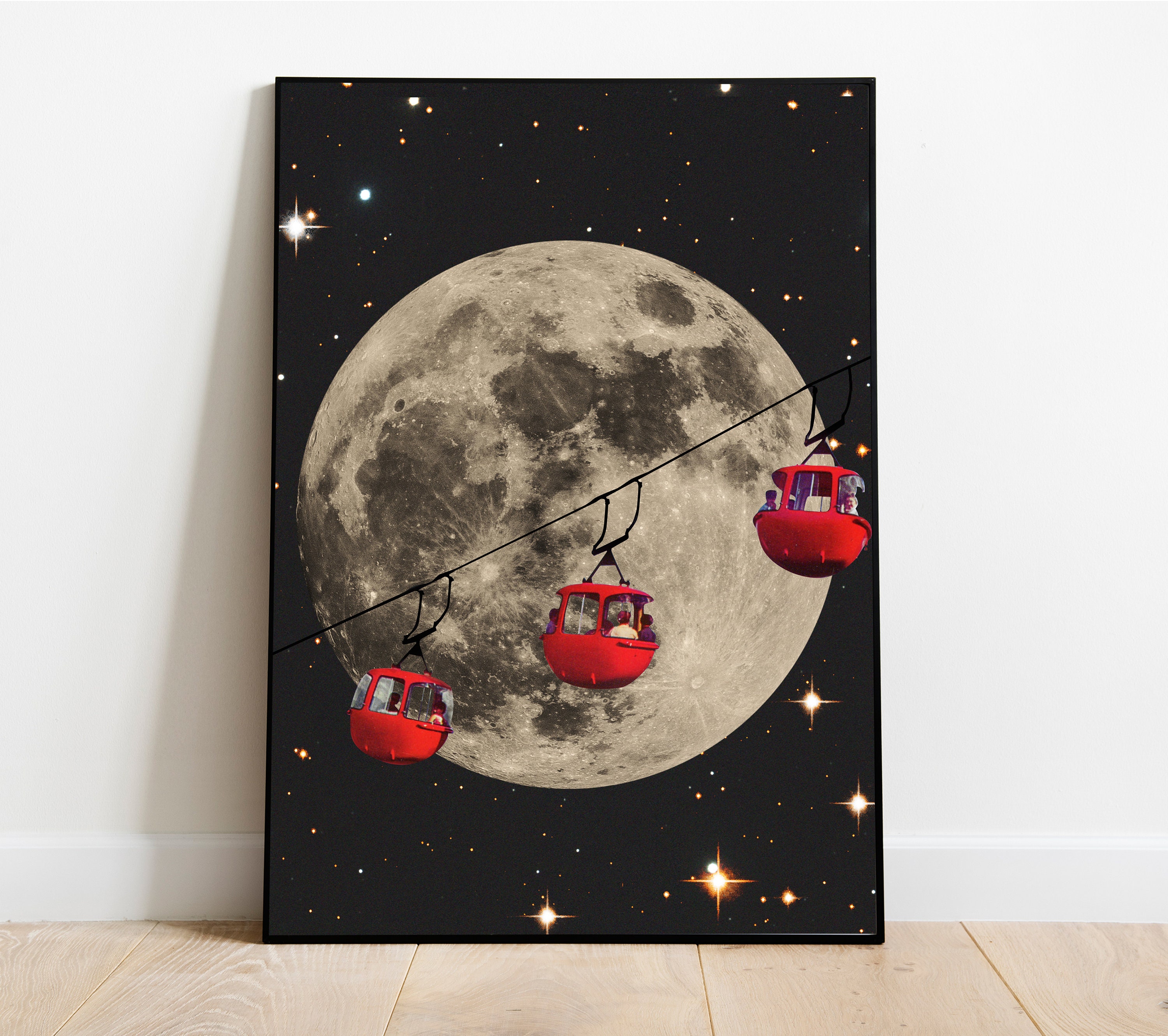 Moonlight Vintage Collage Art - Etsy