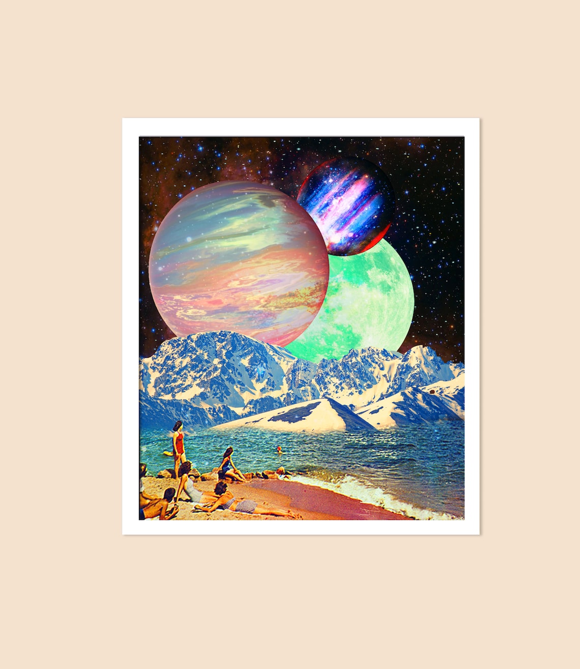 Planets vintage collage collage art retro art surrealism | Etsy