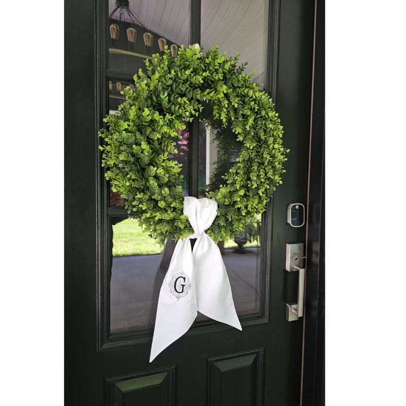 Boxwood Wreath With Monogram - Etsy