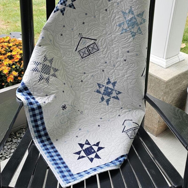 Blue Star Quilt - Etsy