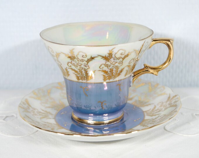 Lovely Lusterware Cup and Saucer Iridescent - Etsy
