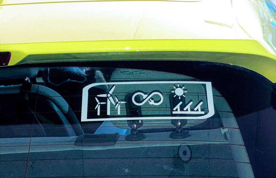 Electric Vehicle Decal: Wind & Solar Powered Car Decal - Etsy