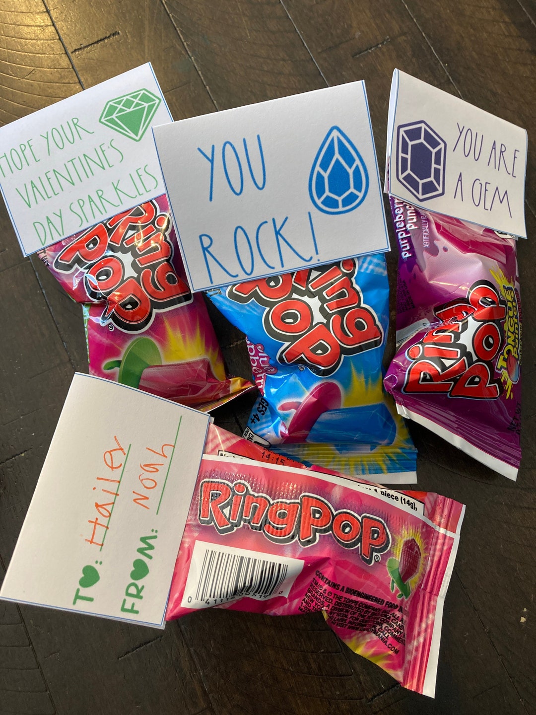 Ring Pop Valentines: Glamorous Party Favors (digital File) - Etsy