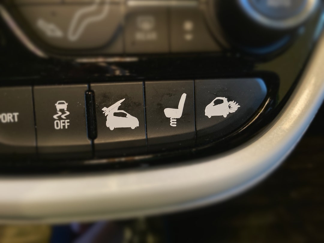 Car Accessory Stickers: Funny Button Decals - Set of 6 - Etsy