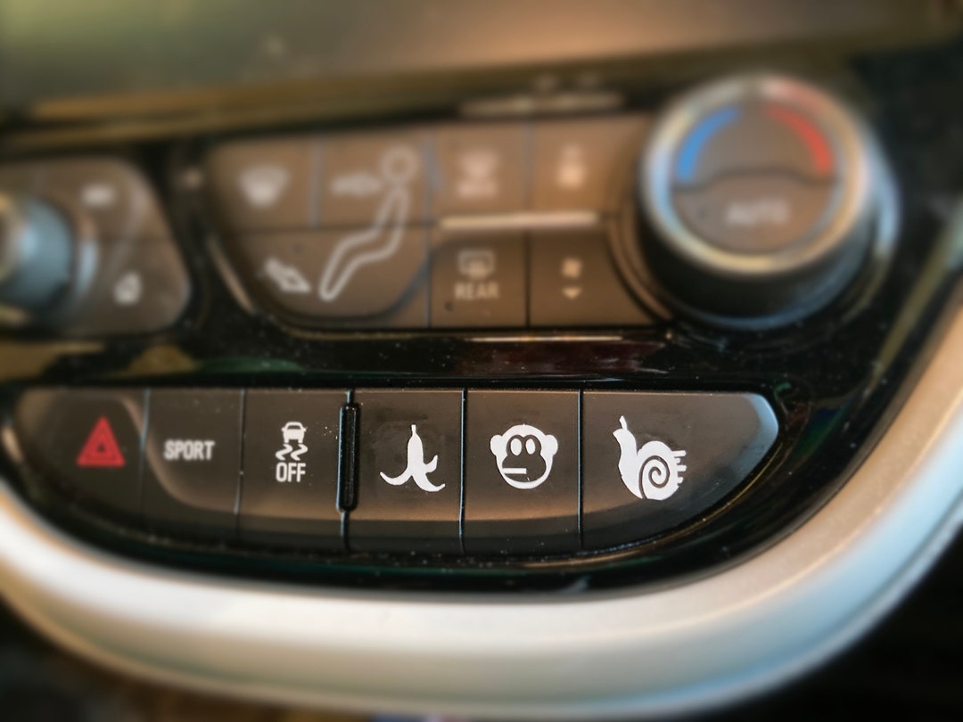 Funny Car Button Decals: 25 White Accessory Stickers - Etsy