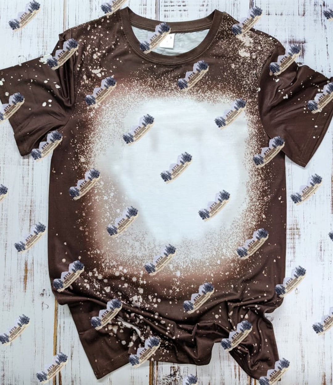 Brown Faux Sublimation Bleach Mockup Bleached Shirt Mockup Sublimation ...