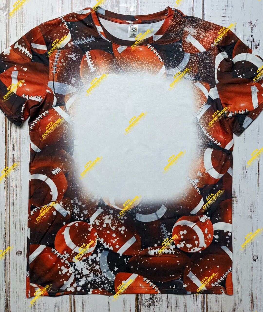 All Over Football Faux Sublimation Bleach Mockup Bleached - Etsy