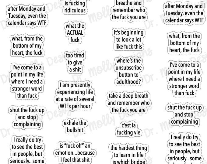 WTF Quotes NSFW Printable Planner Stickers Printable - Etsy
