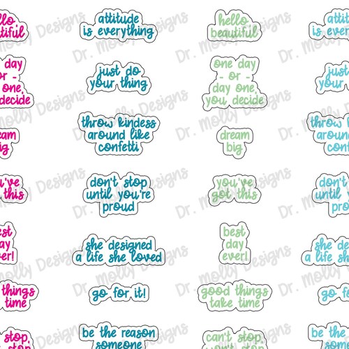 Self-love Quotes Printable Planner Quote Stickers - Etsy