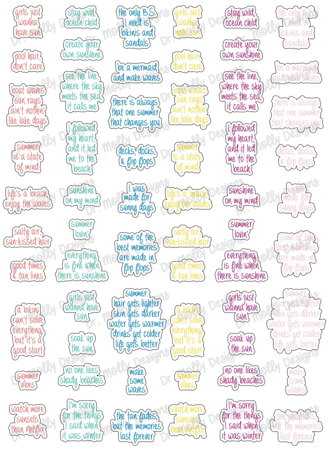 Summer Quotes | Printable Planner Stickers | Quote Stickers ...