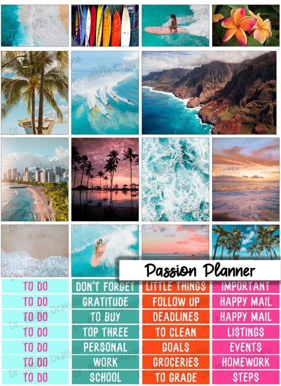 Paper & Party Supplies Calendars & Planners Hawaiian Vibes Tropical ...