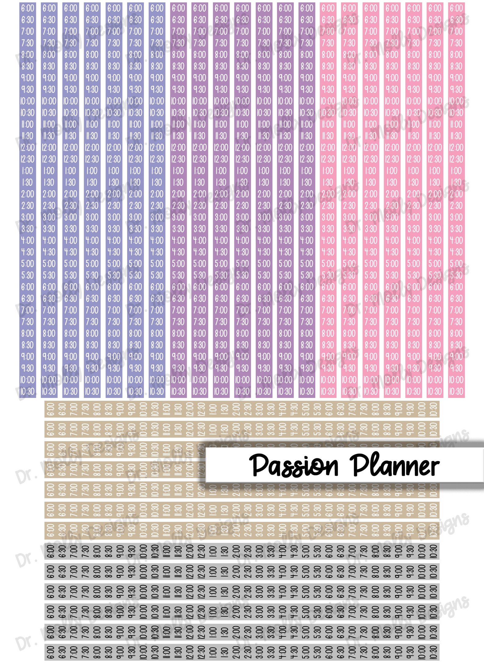 Pastel Timelines | Passion Planner Printable Planner Stickers ...