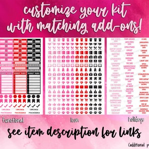 Valentine's Day Printable Weekly Planner Stickers | Etsy