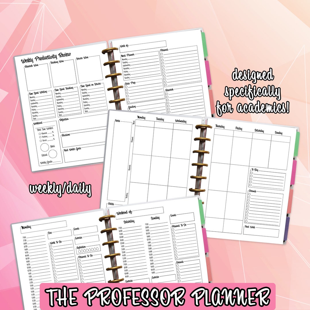 THE PROFESSOR PLANNER | Printable Planner for Academics | Weekly ...