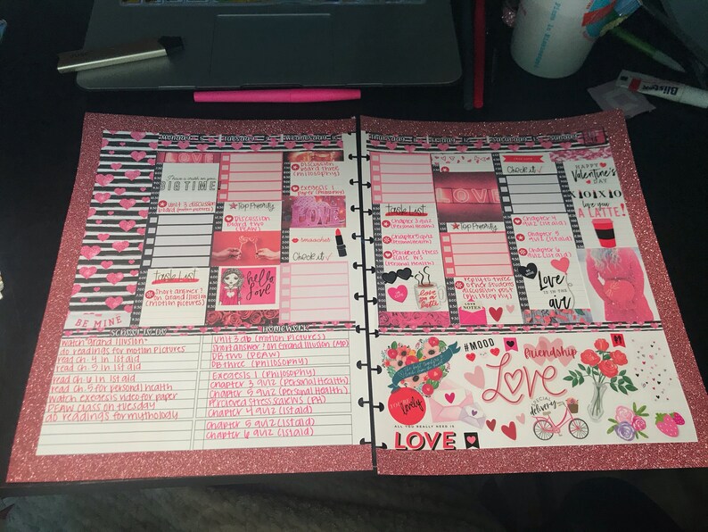 Valentine's Day | Printable Weekly Planner Stickers | Printable Happy ...