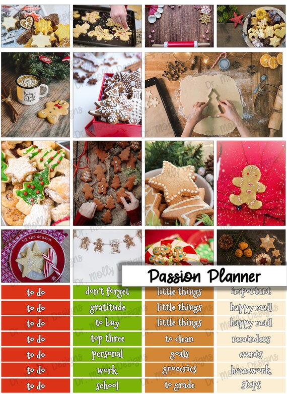 Christmas Cookies Passion Planner Printable Weekly Planner | Etsy