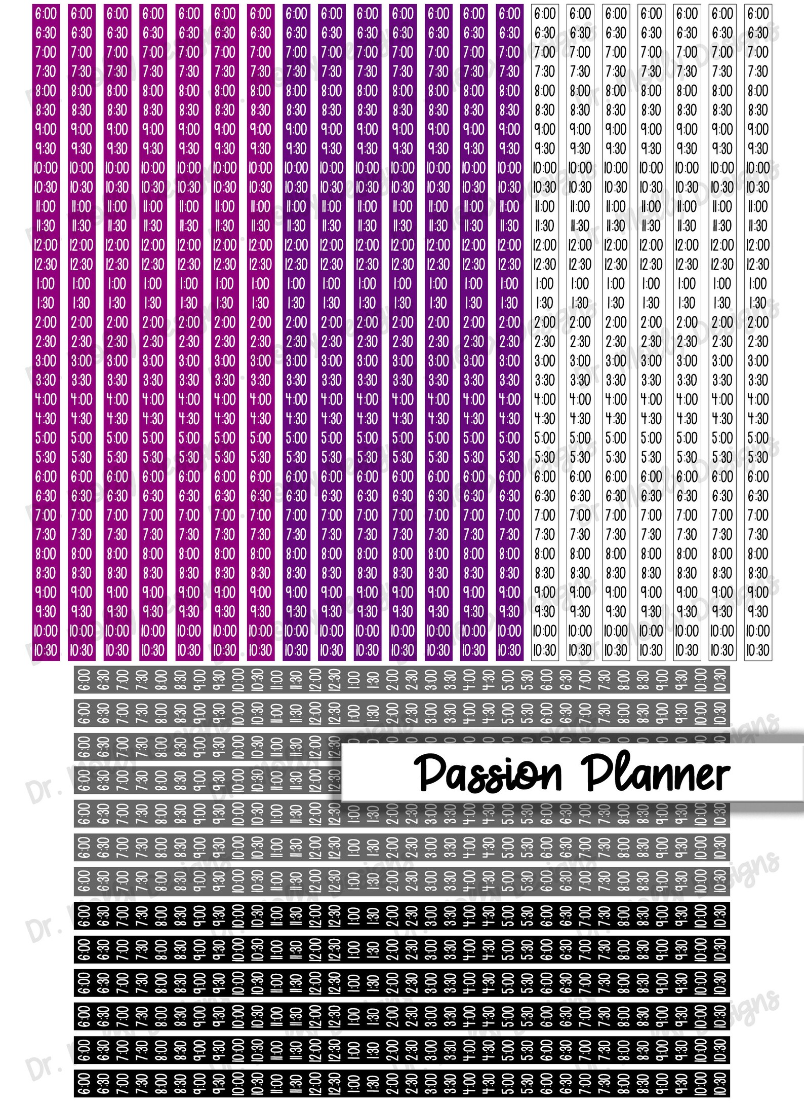 Rainbow Timelines | Medium Passion Planner Printable Planner Stickers ...