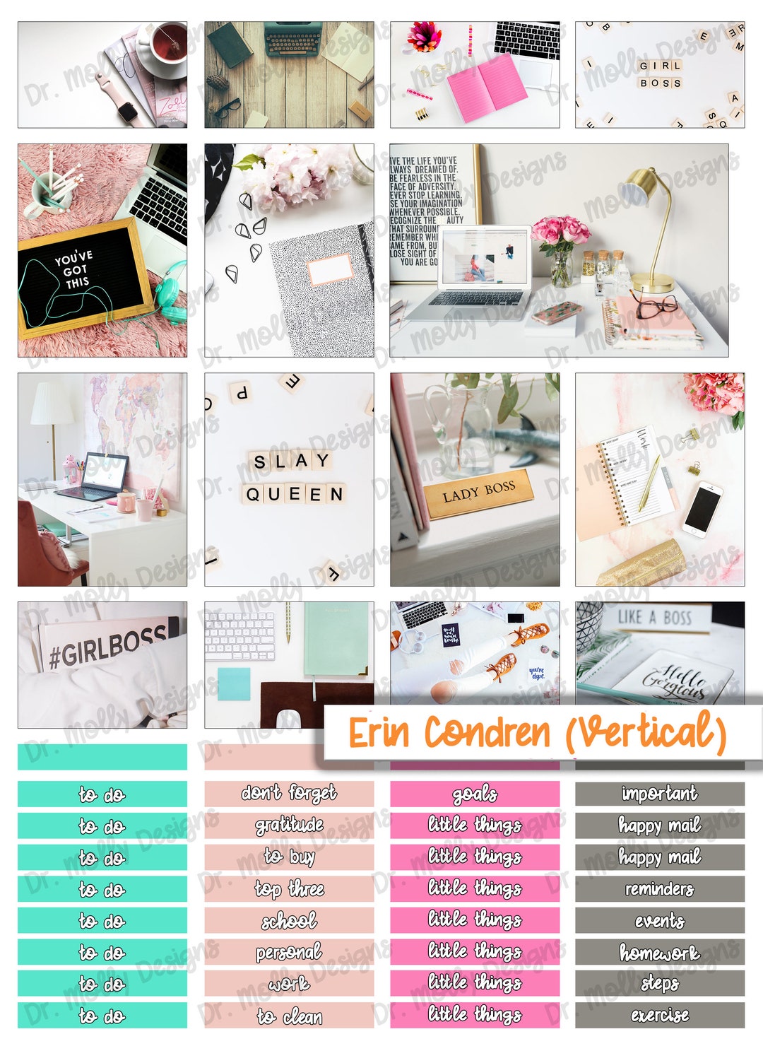 Girl Boss | Erin Condren Vertical Planner | Printable Erin Condren ...