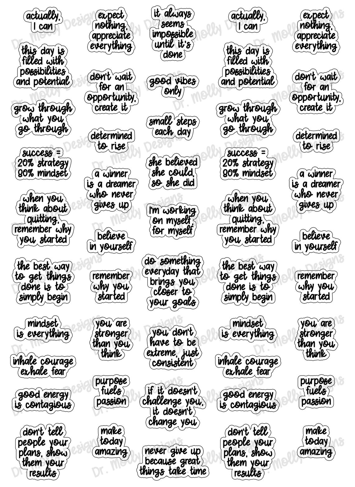 Motivational Quotes Printable Planner Stickers Printable - Etsy