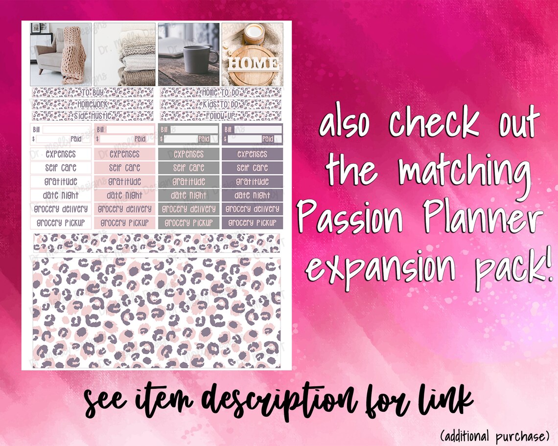 Neutral Leopard Passion Planner Printable Weekly Planner | Etsy