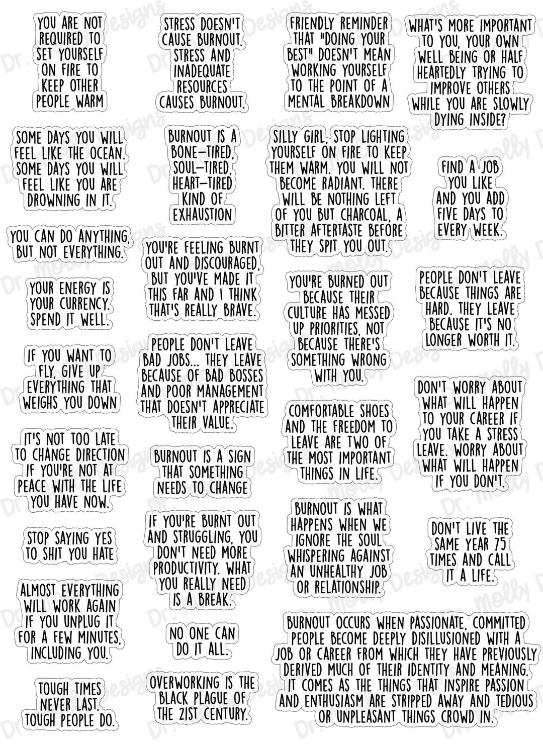 Burnout Quotes | Printable Planner Stickers | Printable Quote Stickers ...