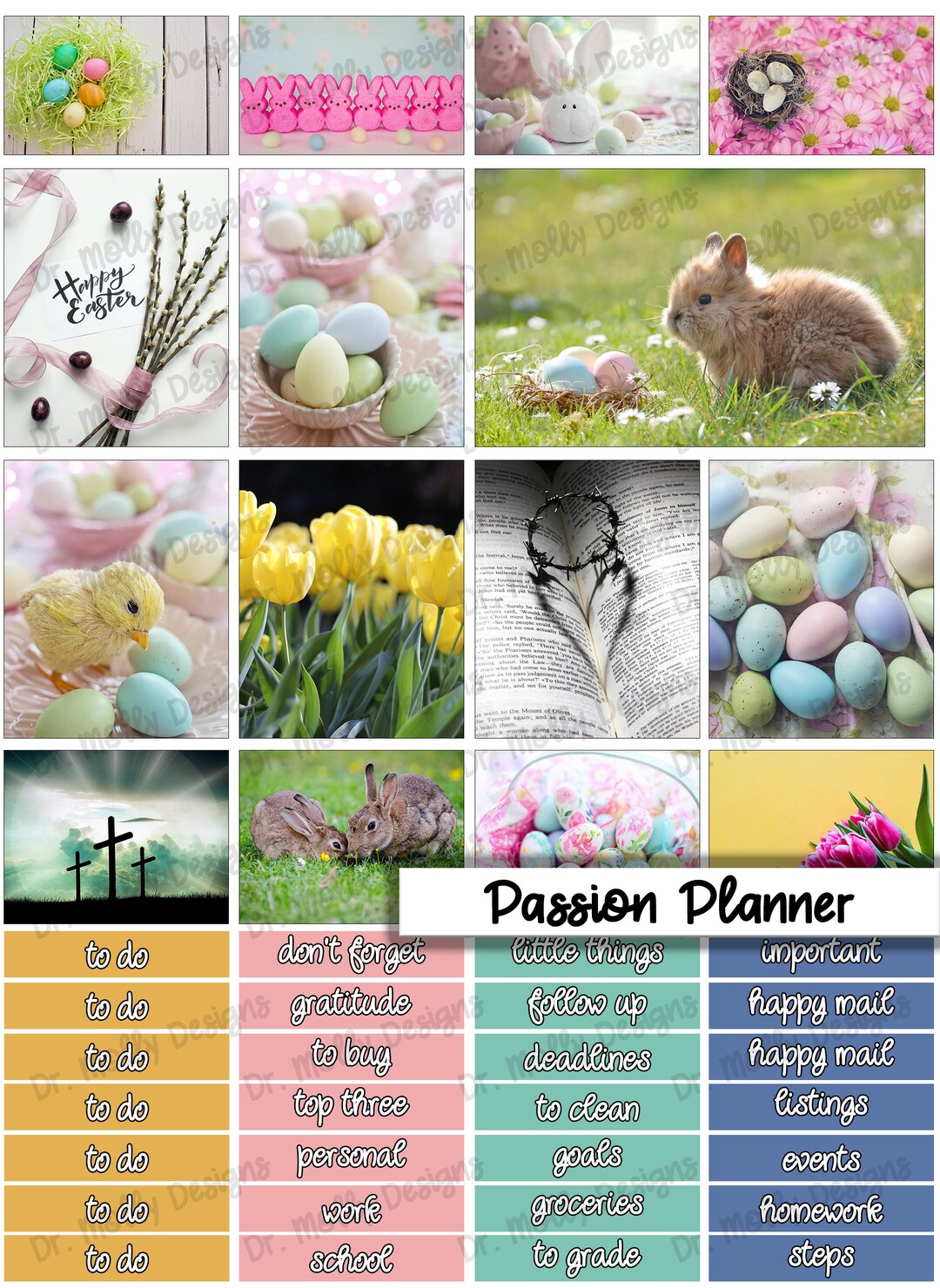 Easter | Passion Planner Printable Weekly Planner Stickers | Printable ...