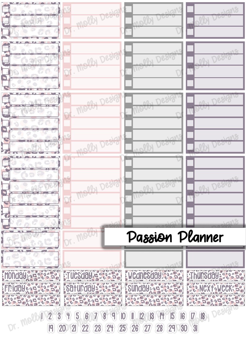 Neutral Leopard | Passion Planner Printable Weekly Planner Stickers ...