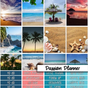 Beach Vibes | Passion Planner Printable Weekly Planner Stickers | Beach ...
