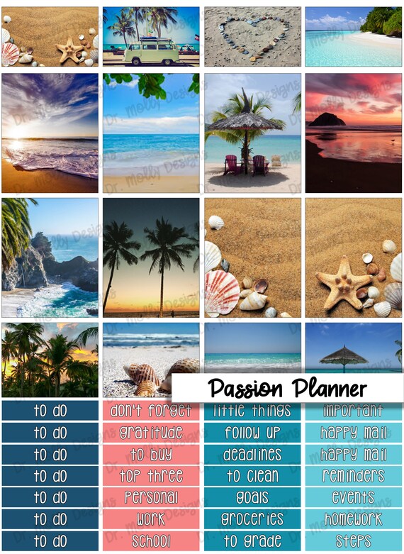 Beach Vibes Passion Planner Printable Weekly Planner - Etsy