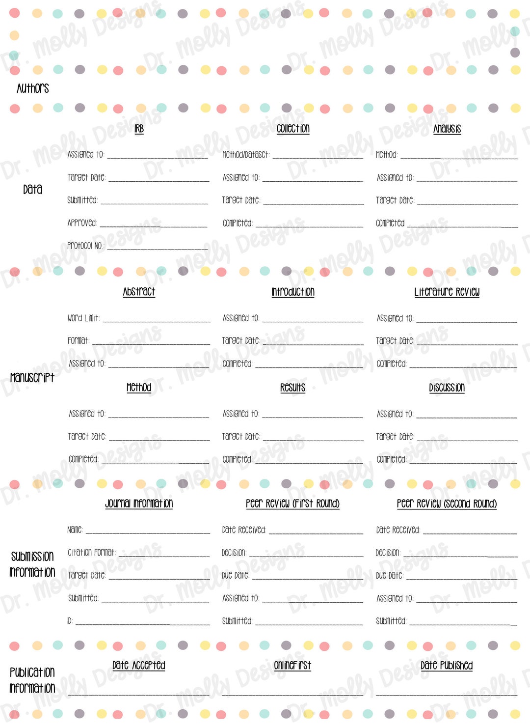 Manuscript Tracker | Publication Goal Tracker | Manuscript Goal ...