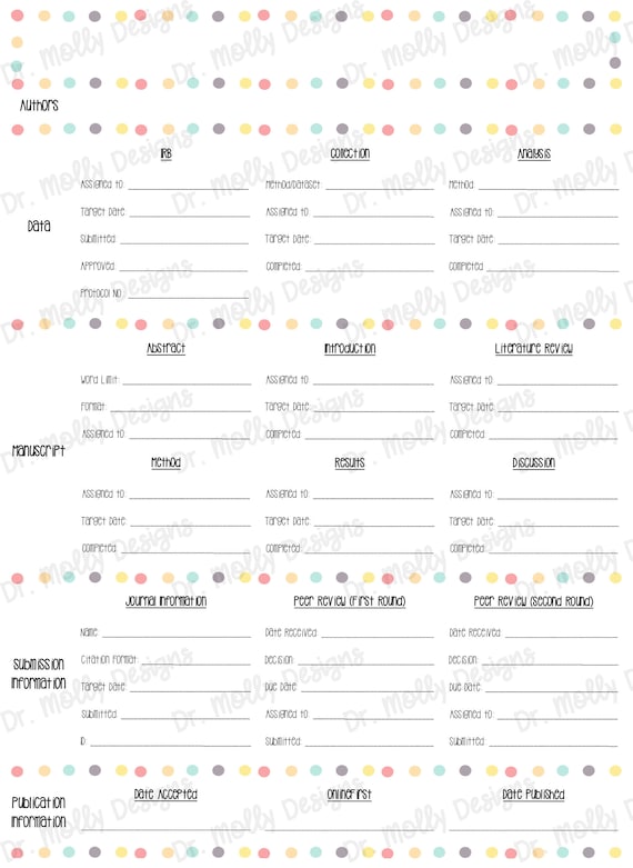 Manuscript Tracker Publication Goal Tracker Manuscript - Etsy
