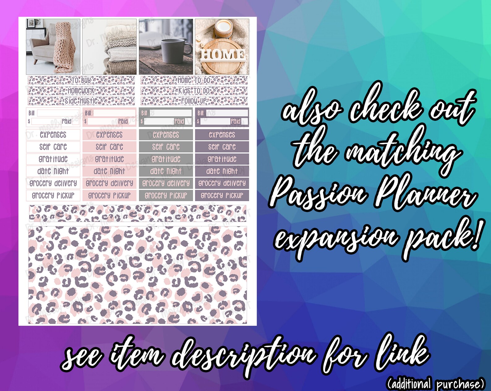 Neutral Leopard Passion Planner Printable Weekly Planner | Etsy