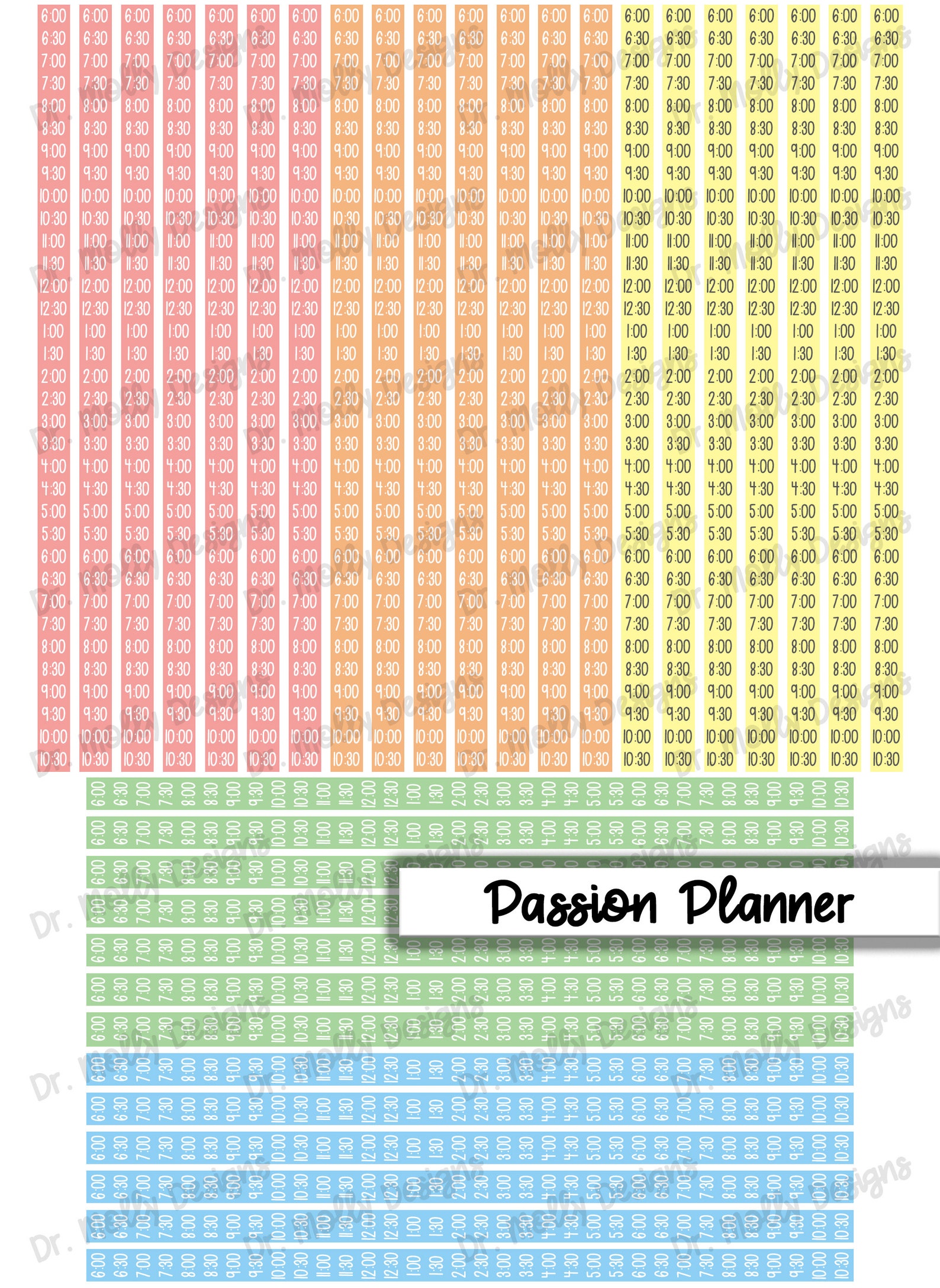 Pastel Timelines | Passion Planner Printable Planner Stickers ...