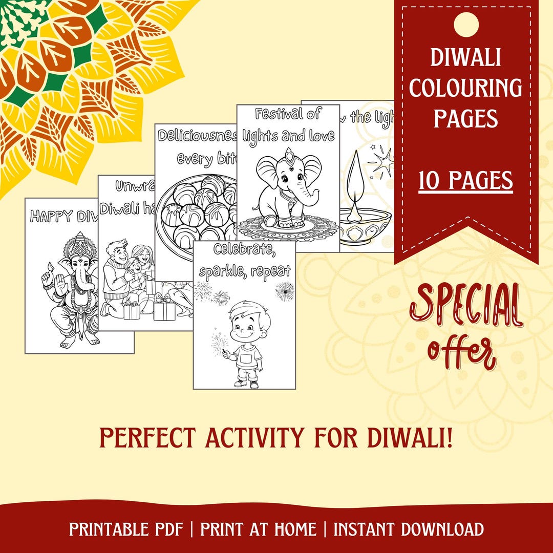 Printable Diwali Coloring Sheets | Activity for Kids | Festival of ...