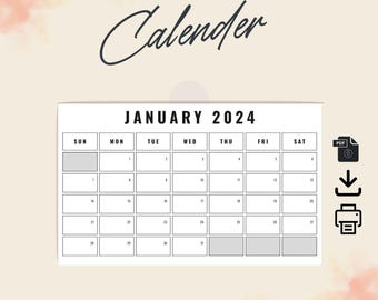 Printable Calendar 2025 | Minimalist iPad Planner | A4 | Letter Size ...