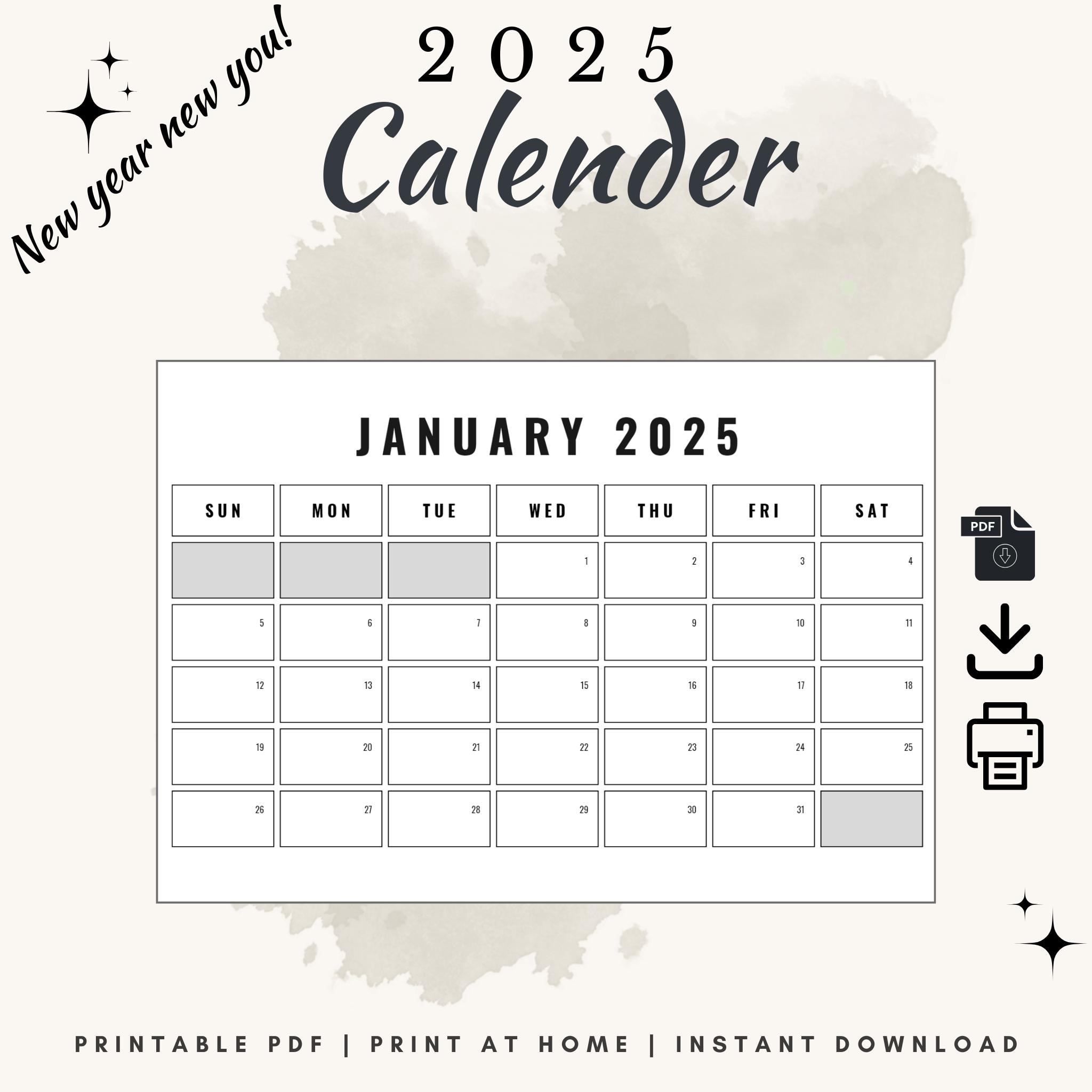 Printable Calendar 2025 | Minimalist iPad Planner | A4 | Letter Size ...