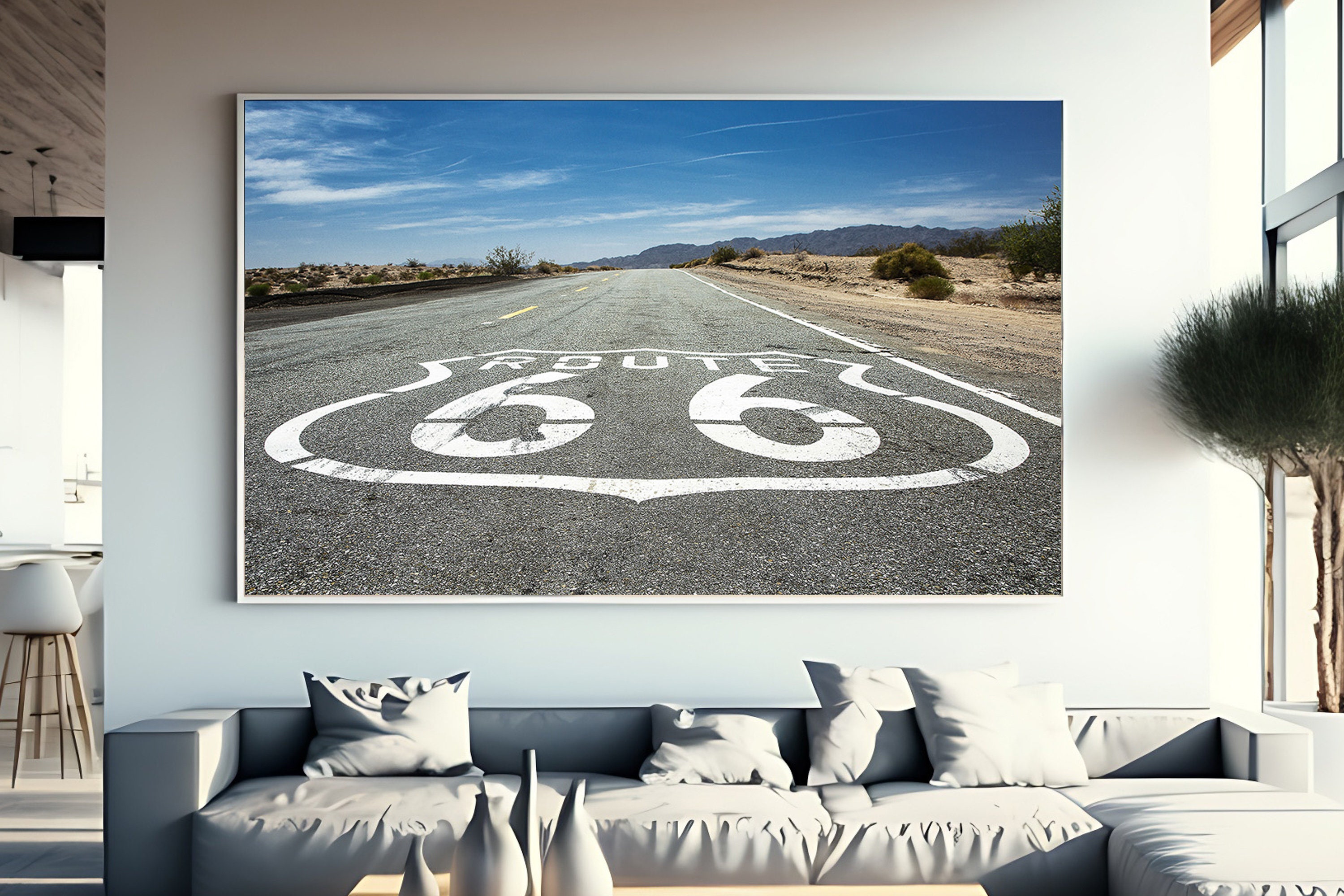 Nostalgic Route 66 Wall Print: the Ultimate Americana Journey From ...