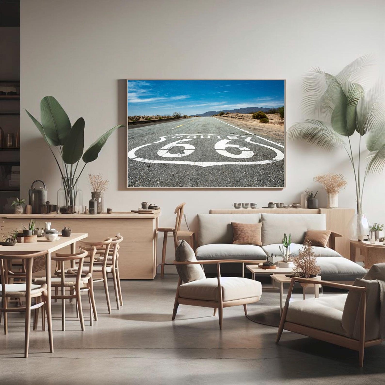 Nostalgic Route 66 Wall Print: the Ultimate Americana Journey From ...