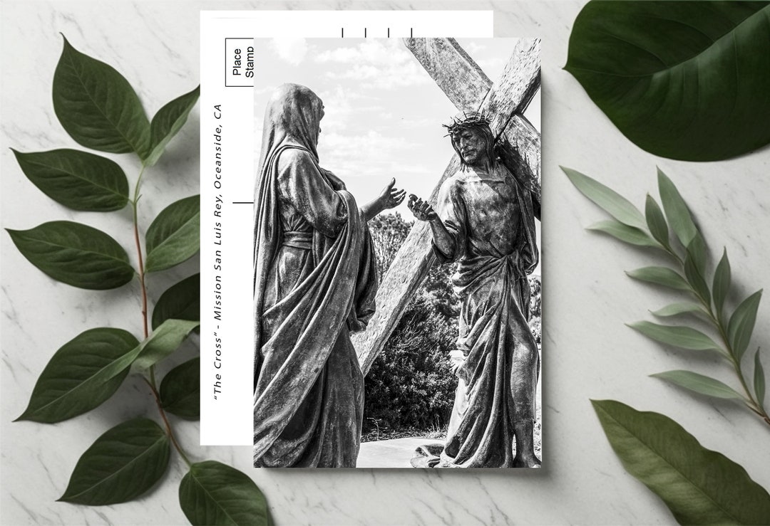 Station of the Cross Postcard: Jesus and Mary Statue, Mission San Luis Rey - Etsy
