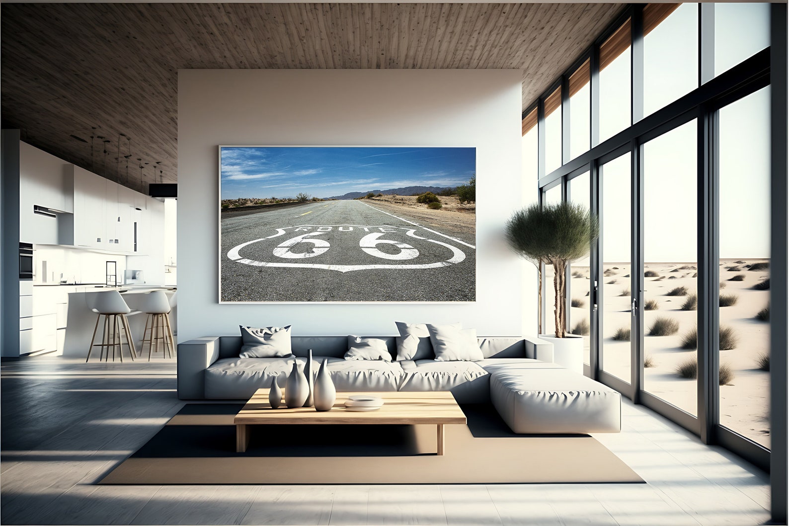 Nostalgic Route 66 Wall Print: the Ultimate Americana Journey From ...