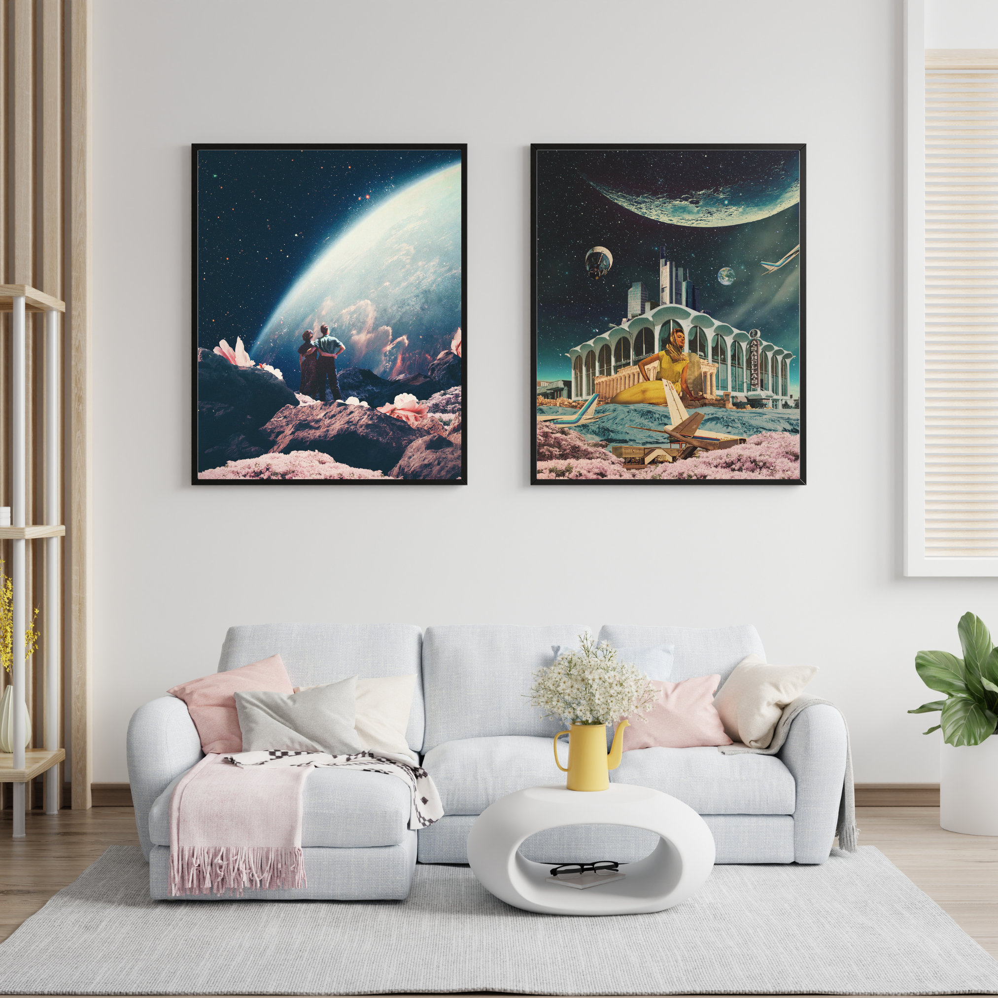 A Postcard From Year 2345 collage Art Print Retro Space - Etsy