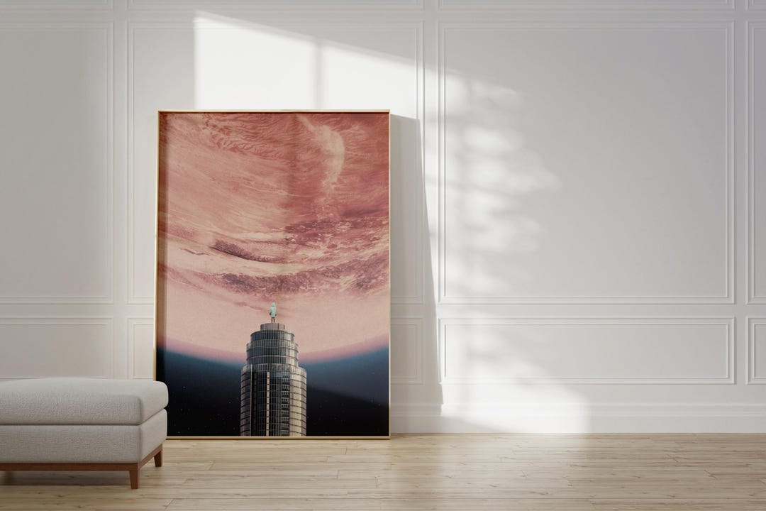 Against All Odds Print - [surreal Collage Art, Retrofuturistic Wall ...